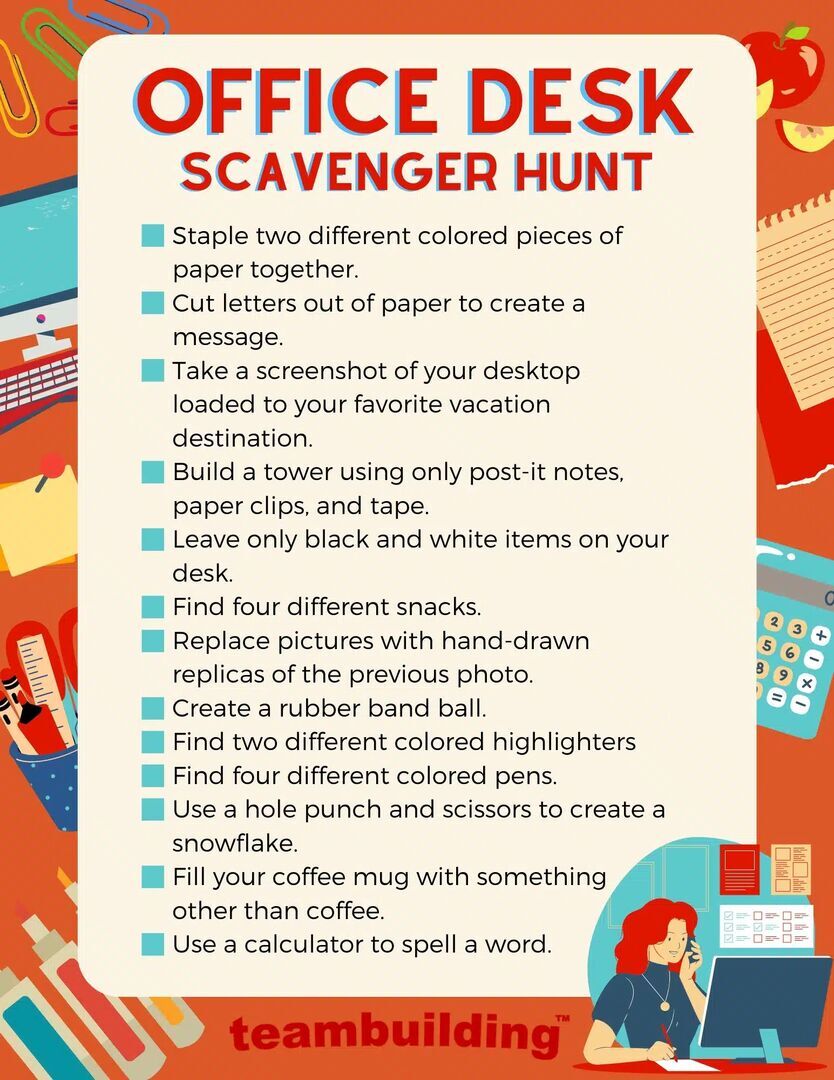 11 Fun Office Scavenger Hunt Ideas & Templates