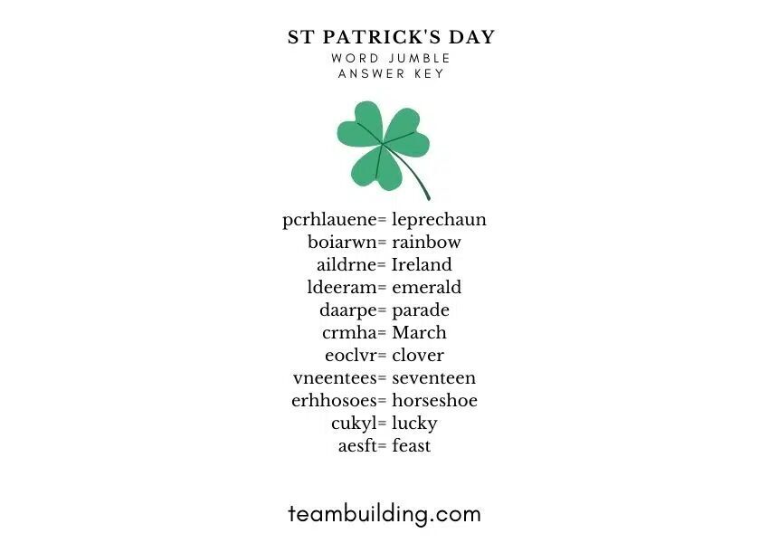 St Patrick's Day Activities, Games, and Ideas for Adults at Work